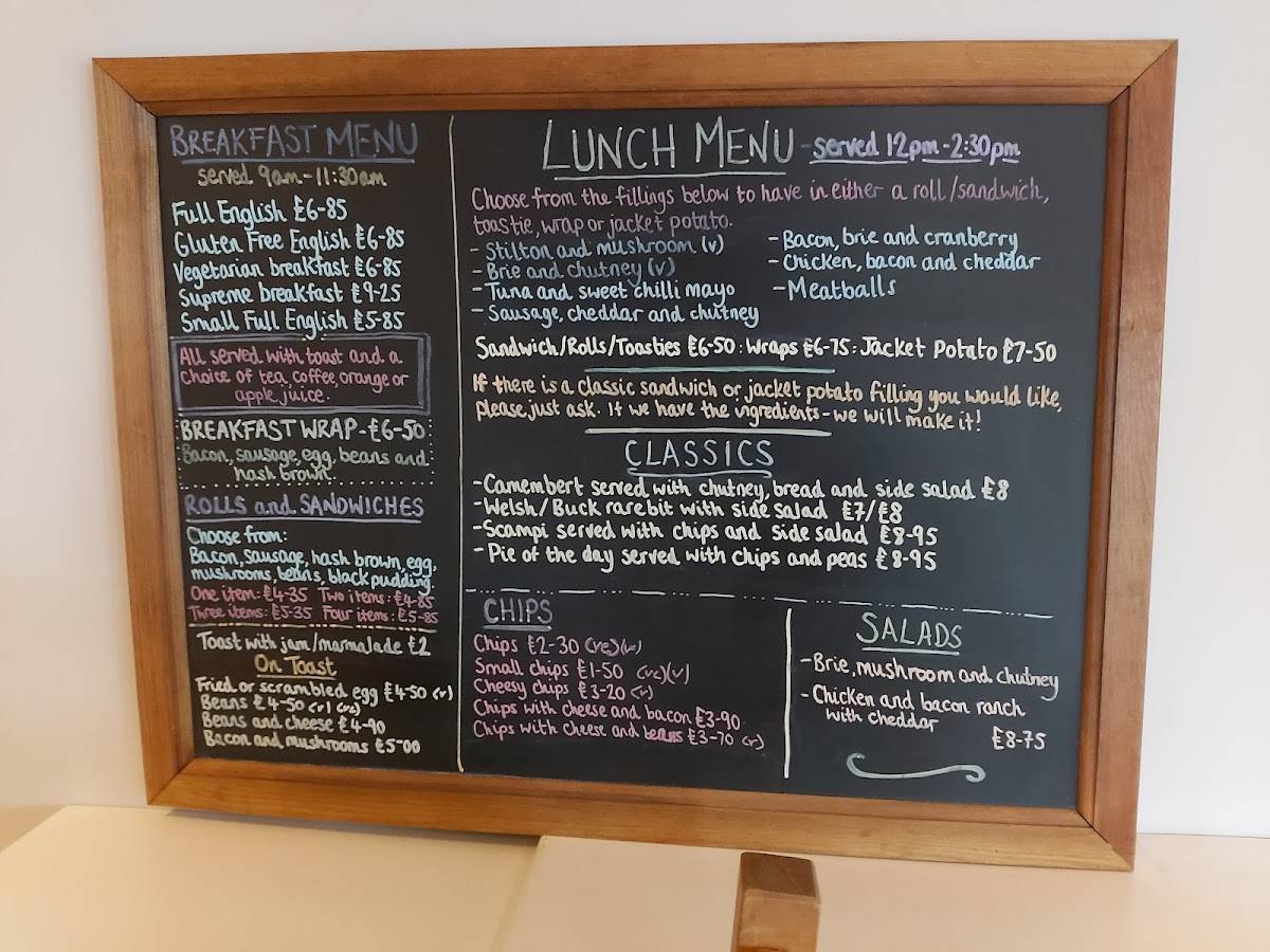 Menu at The Stables Cafe, Frampton on Severn