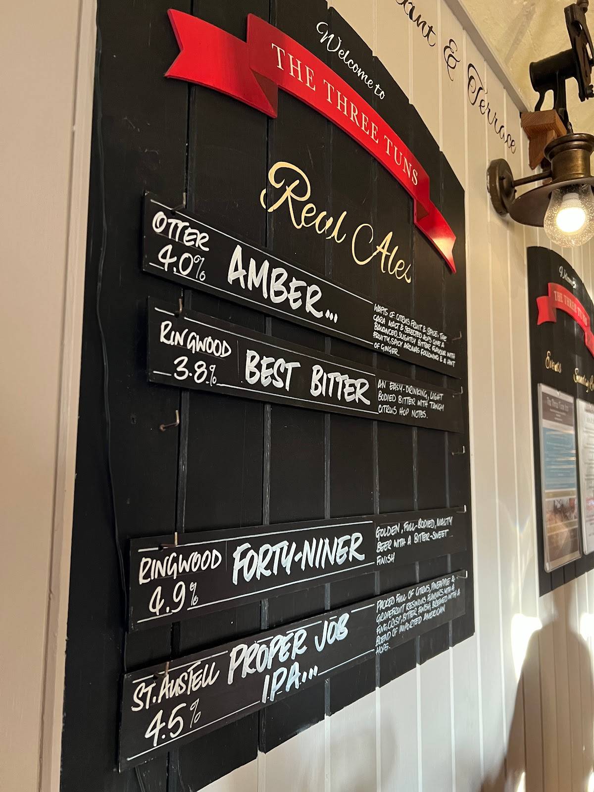 Menu at The Three Tuns pub & bar, Christchurch