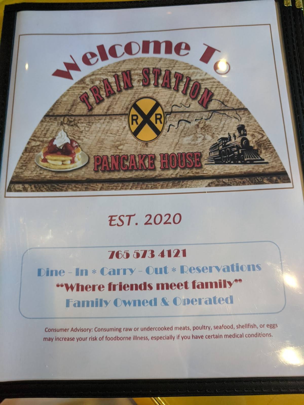 Menu at The Train Station Pancake House restaurant, Marion