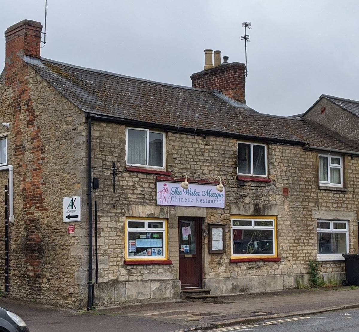 Menu at The Water Margin restaurant, Witney