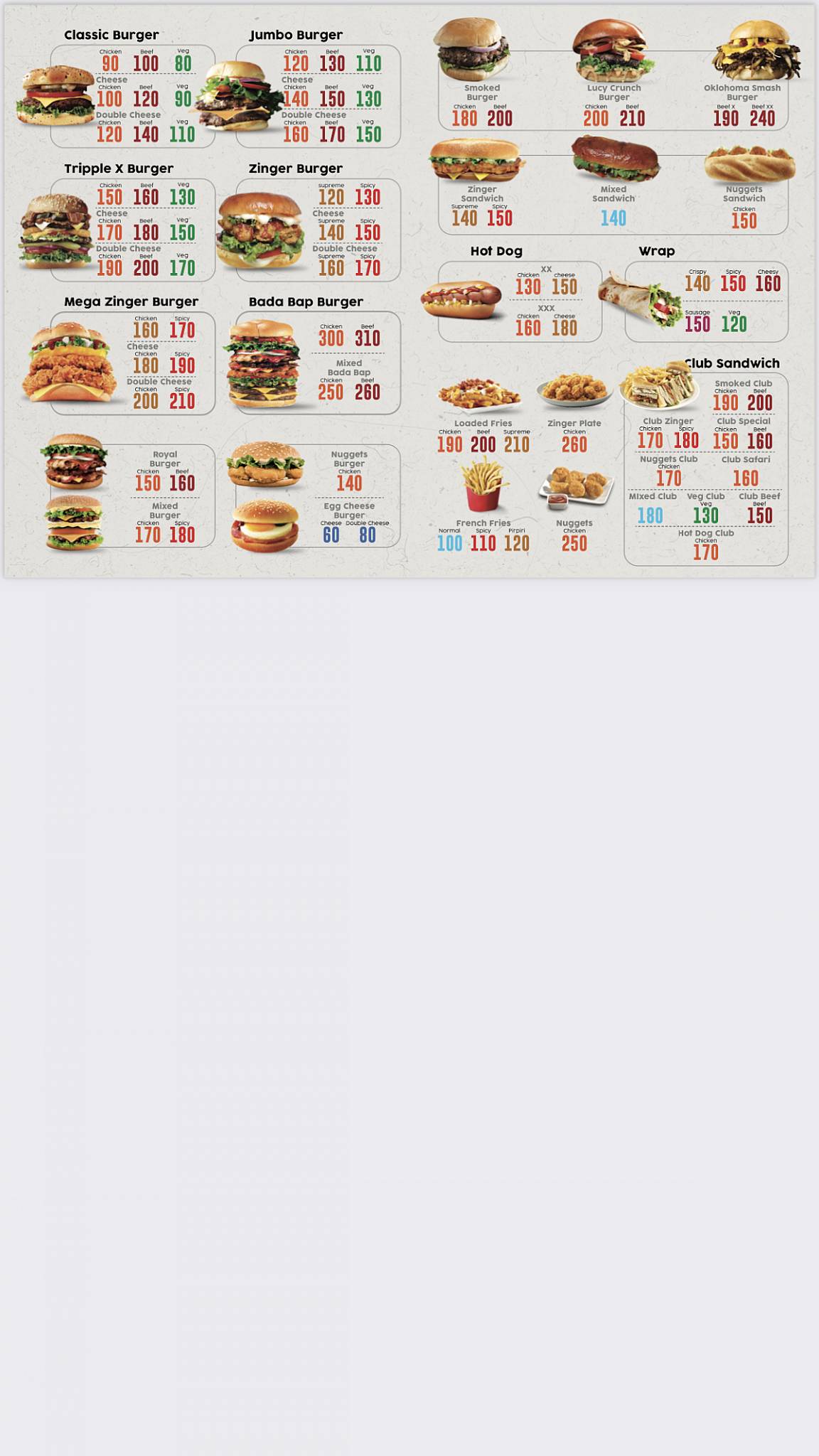 Menu at Burger Inn, Thrissur, Behind Ambika Arcade N.P Complex Manneth Lane