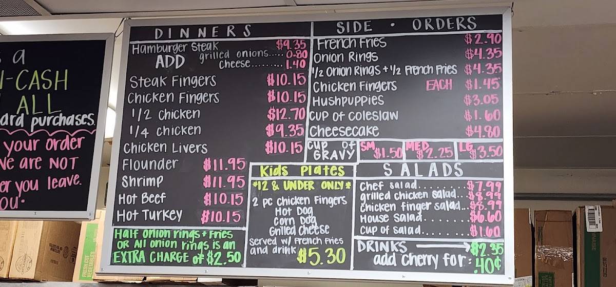 Menu at Time Drive In restaurant, Seneca