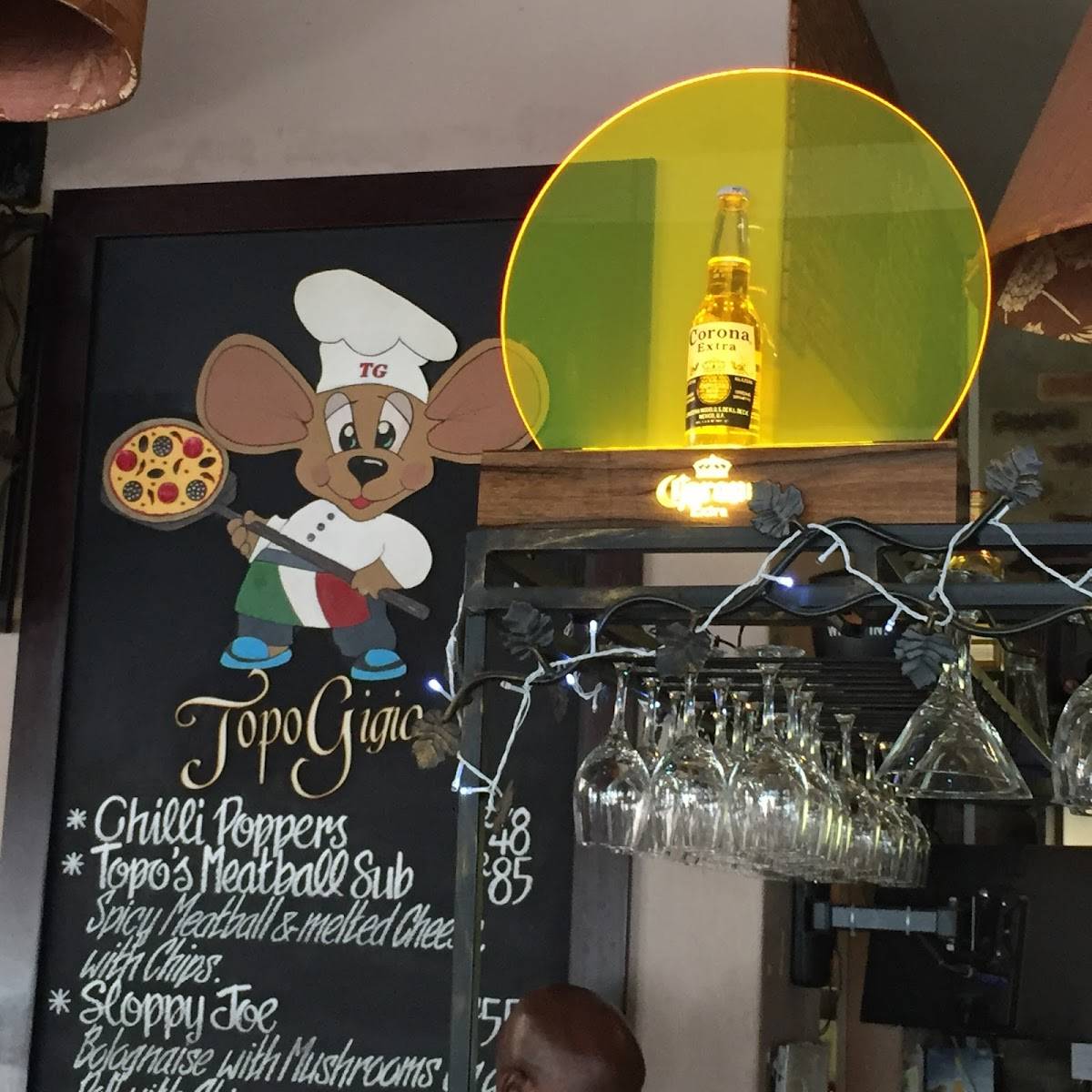 Menu at Topo Gigio restaurant, Johannesburg