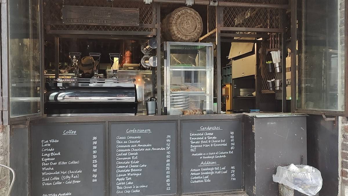 Menu at Truth Coffee Roasting cafe, Cape Town, 36 Buitenkant St