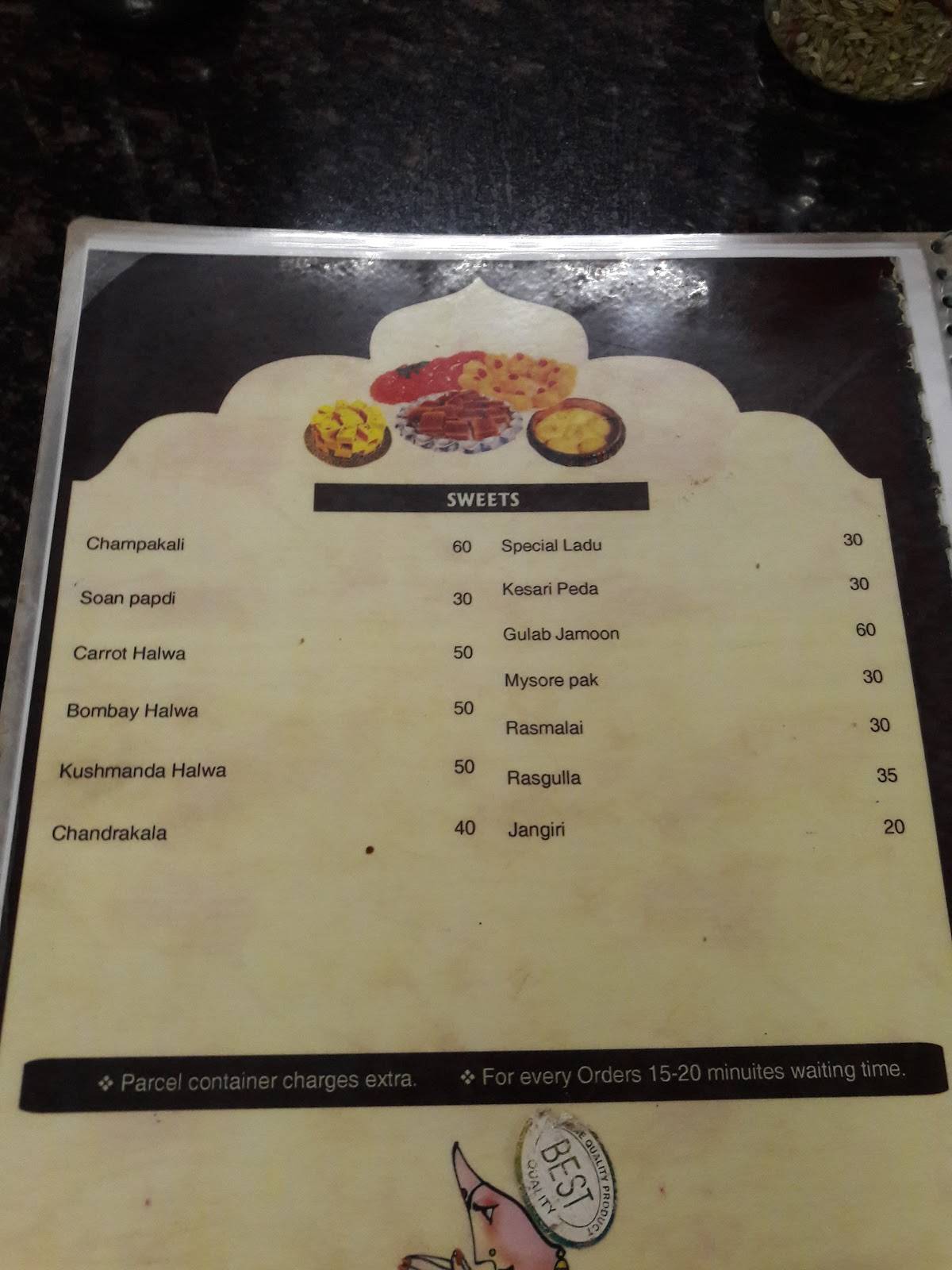 Menu at Gokul Veg, Udupi, 8QV3+7HM