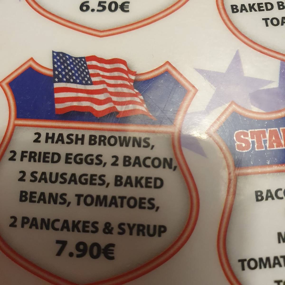 Menu at Uncle Sam's steakhouse, Salou