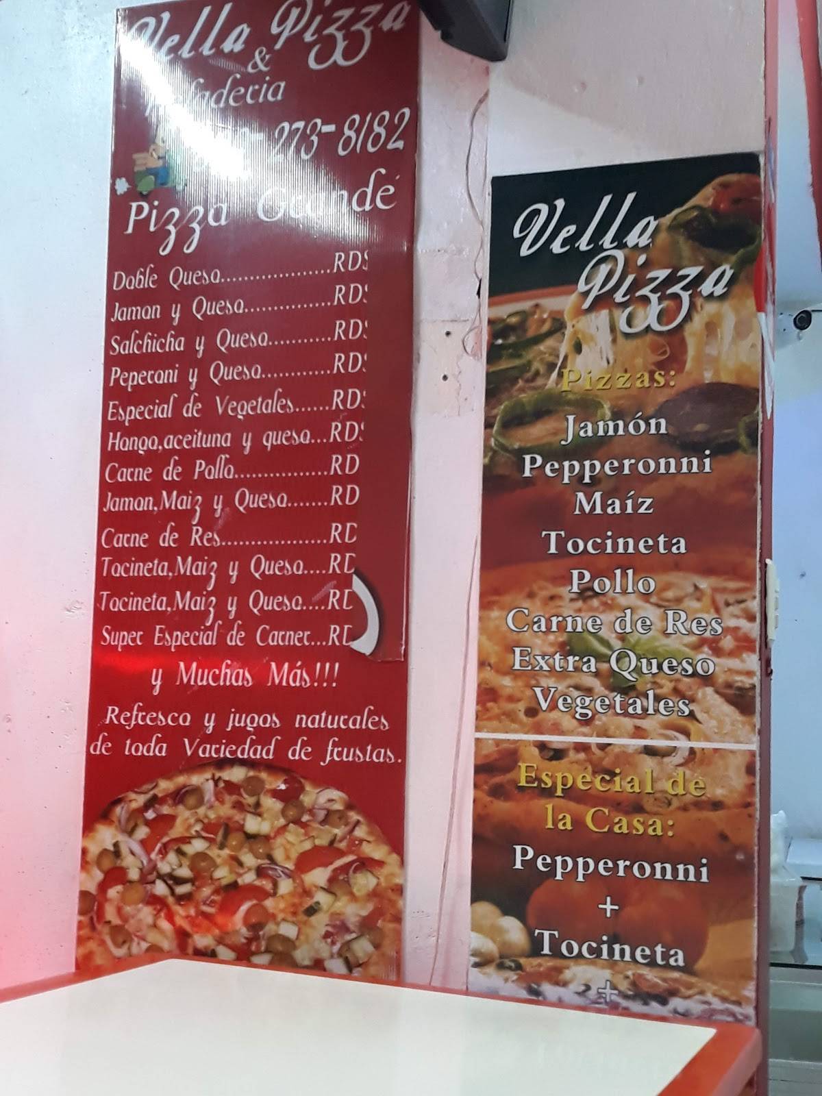 Menu at Vella Pizza restaurant, Santo Domingo Este