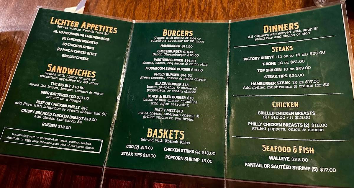 Menu at Victory Steakhouse & Lounge, Edgemont