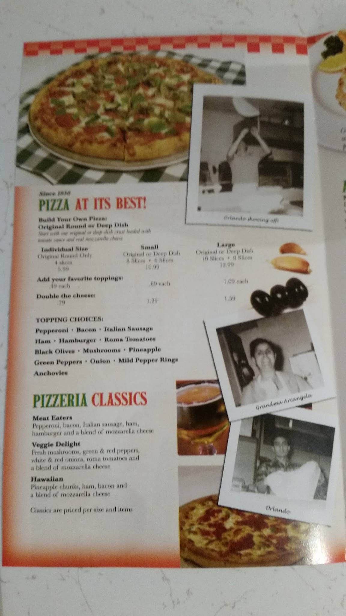 Menu at Villa Restaurant and Pizzeria, Eastpointe
