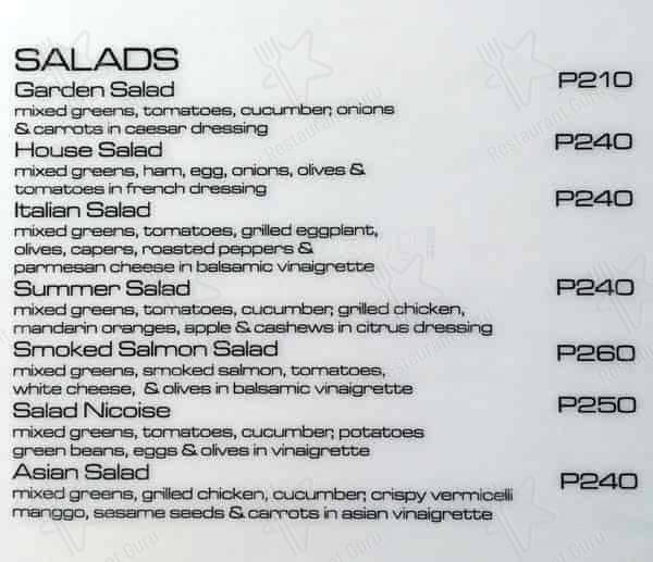 Menu at Vue Dine & Drink restaurant, Lapu-Lapu City, 8XHG+CQ8