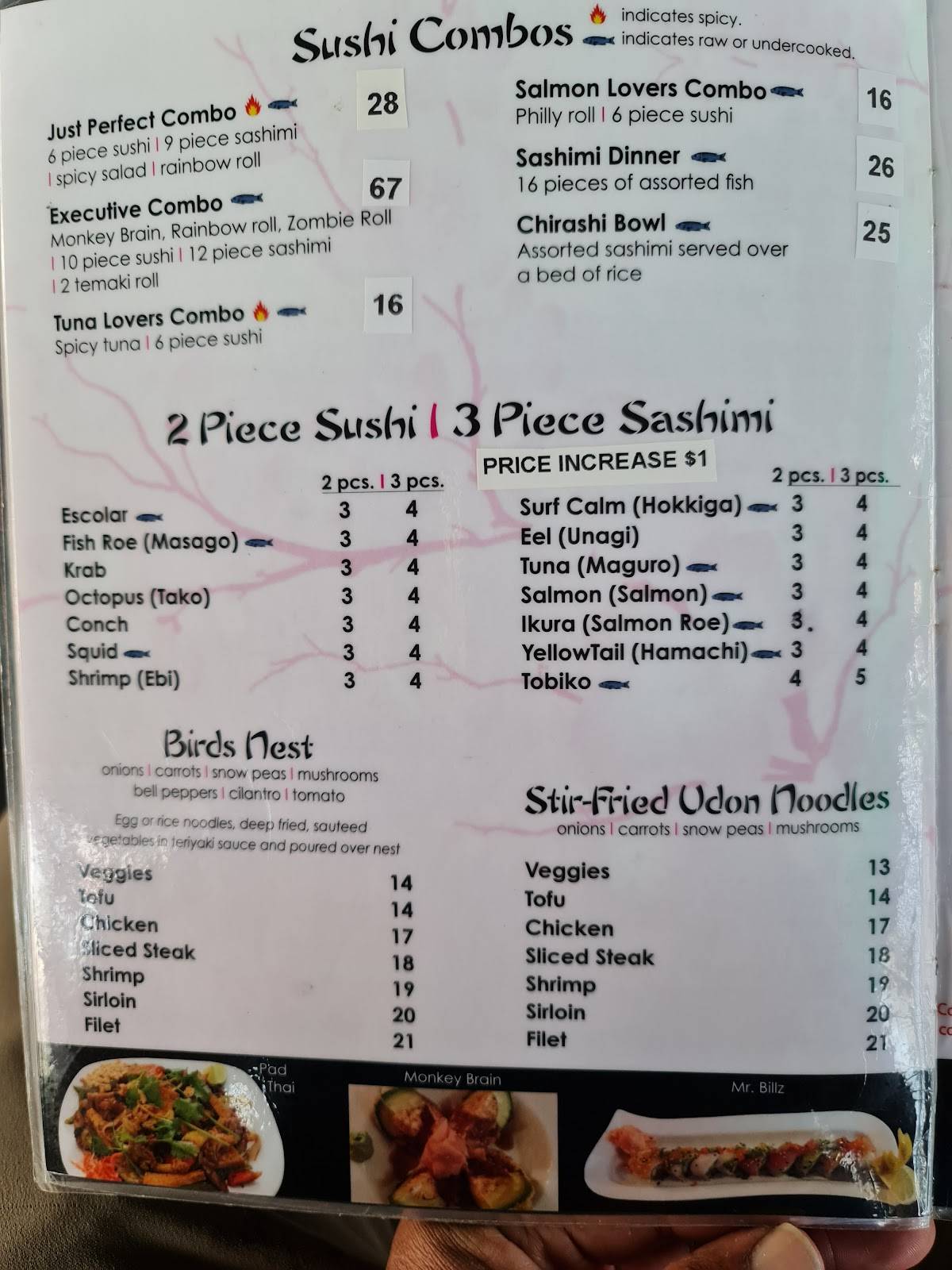 Menu at Wabi-Sabi restaurant, Merritt Island