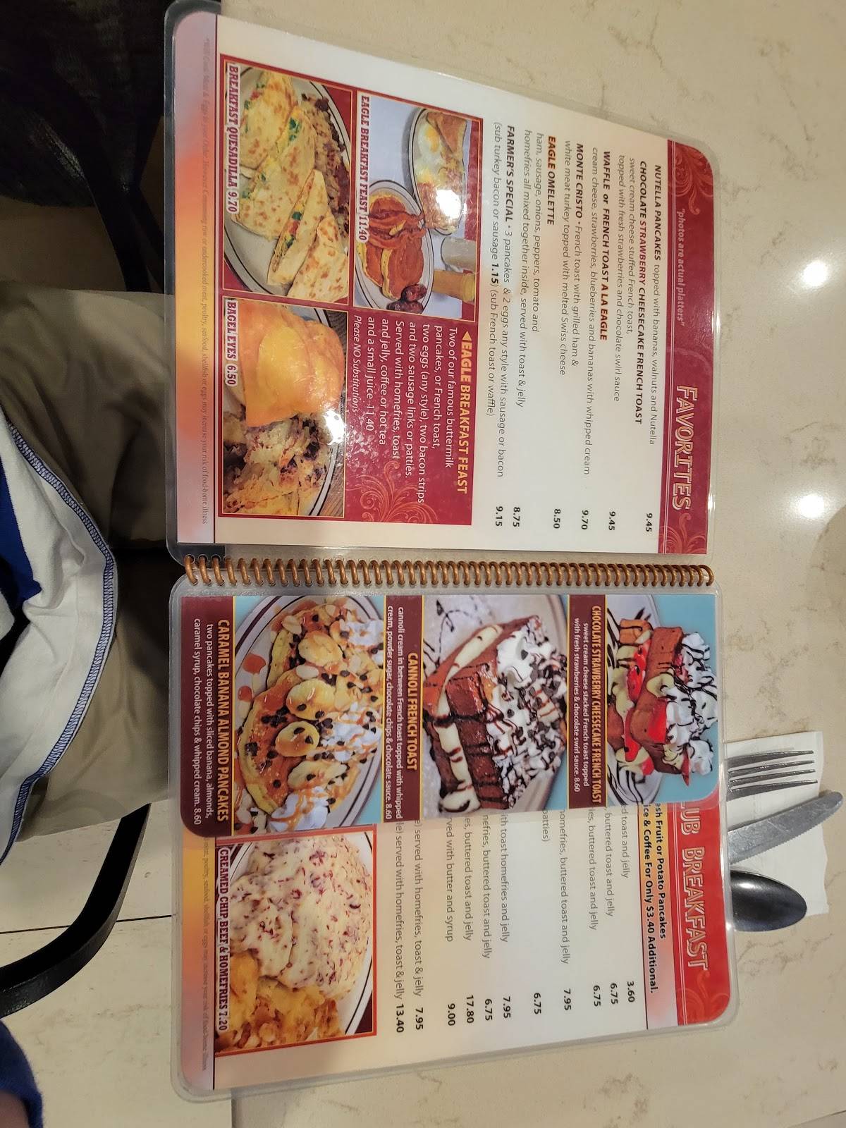 Menu at Eagle Diner restaurant, Warminster