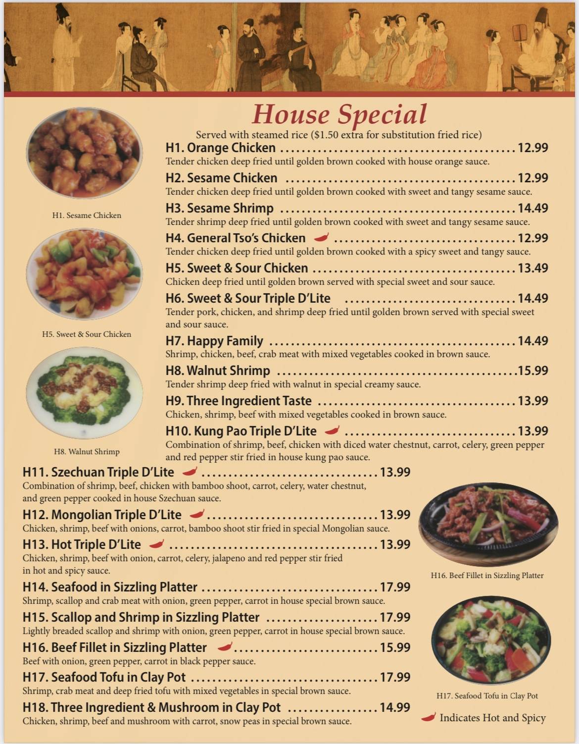 Menu at Tasty House restaurant, Waseca