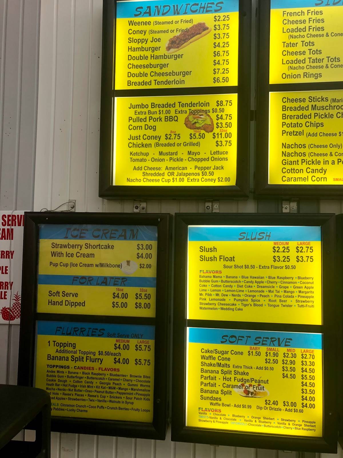 Menu at Weenee World fast food, New Castle