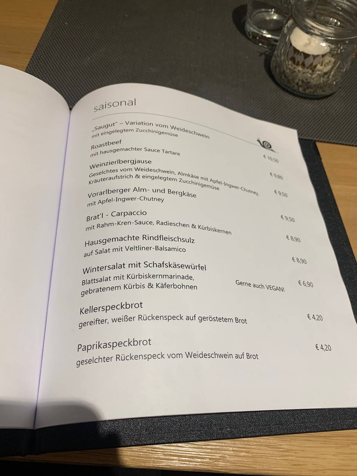 Speisekarte von Weinbau & Heuriger Stoiber restaurant, Krems an der Donau