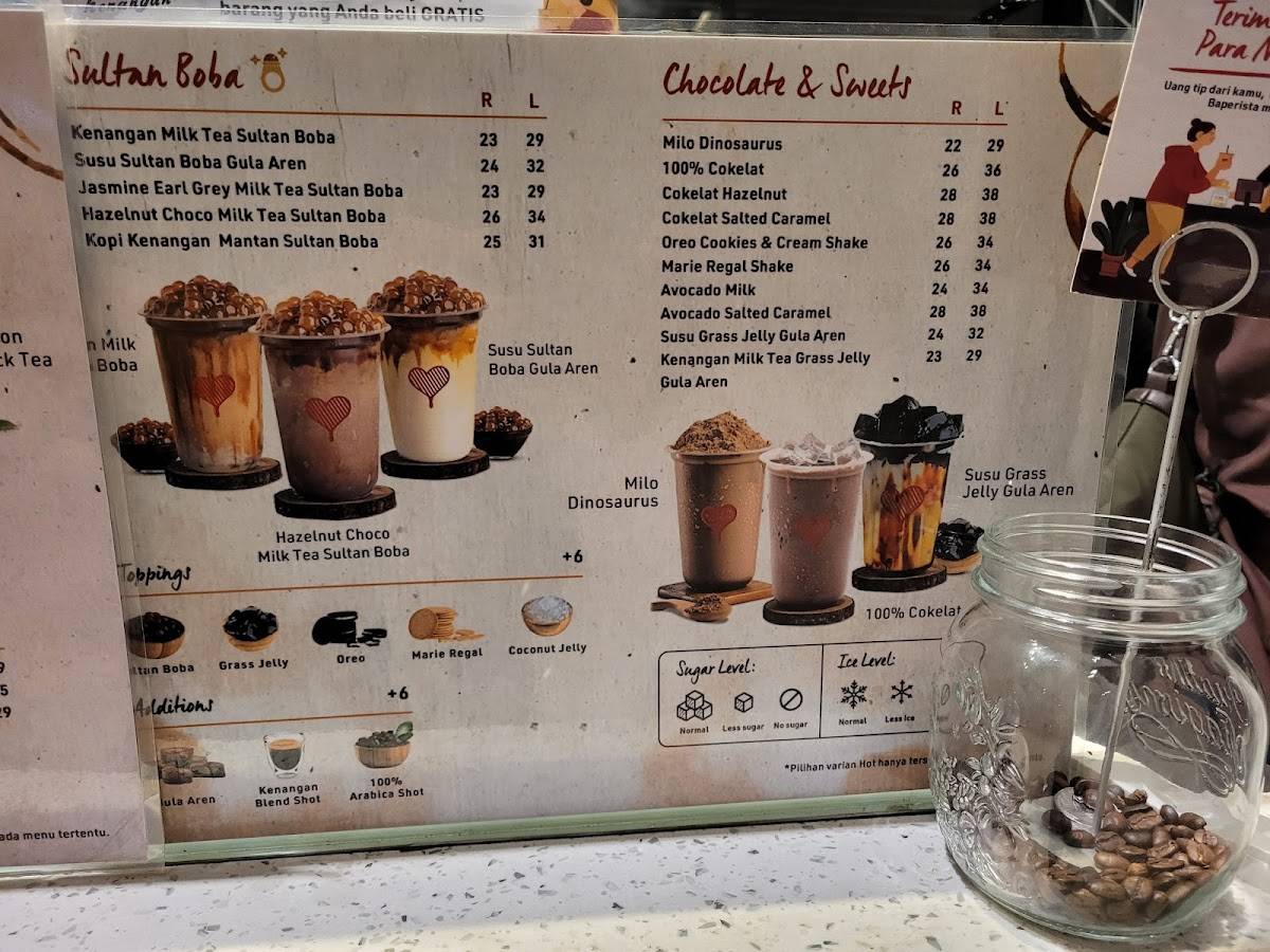 Carta de Kopi Kenangan - Mall Taman Anggrek, West Jakarta