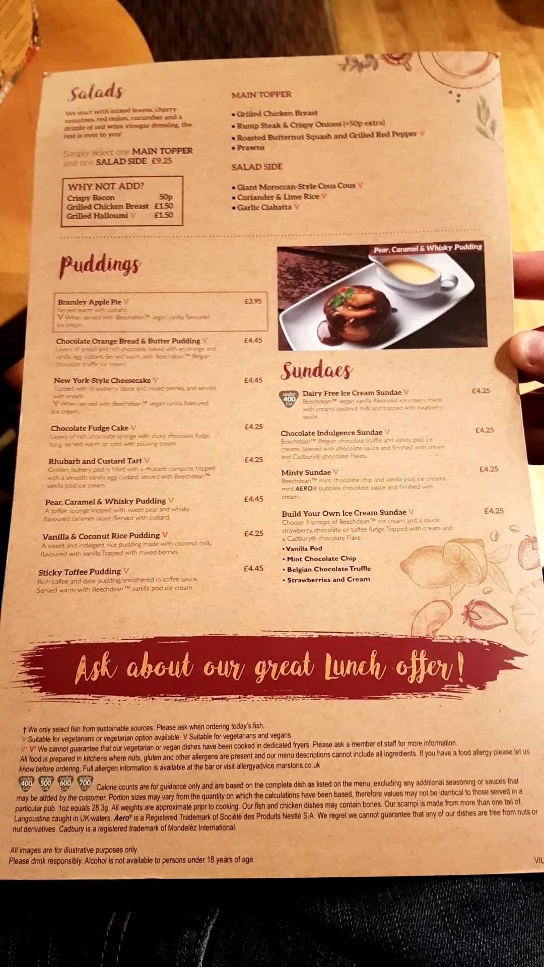 Menu at White Hart pub & bar, Chesterfield, Top Rd