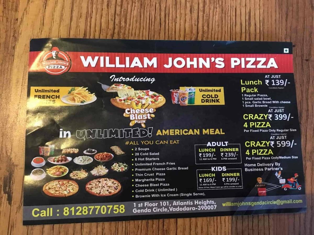 Menu at William John's Pizza Ankleshwar, Ankleshwar, Crystal Plaza