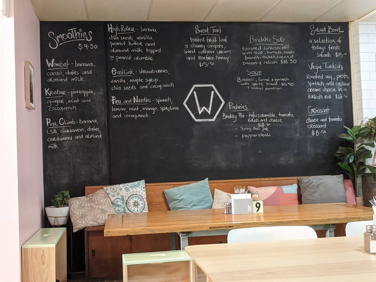 Menu at Wombat Cafe & Store, Dromana