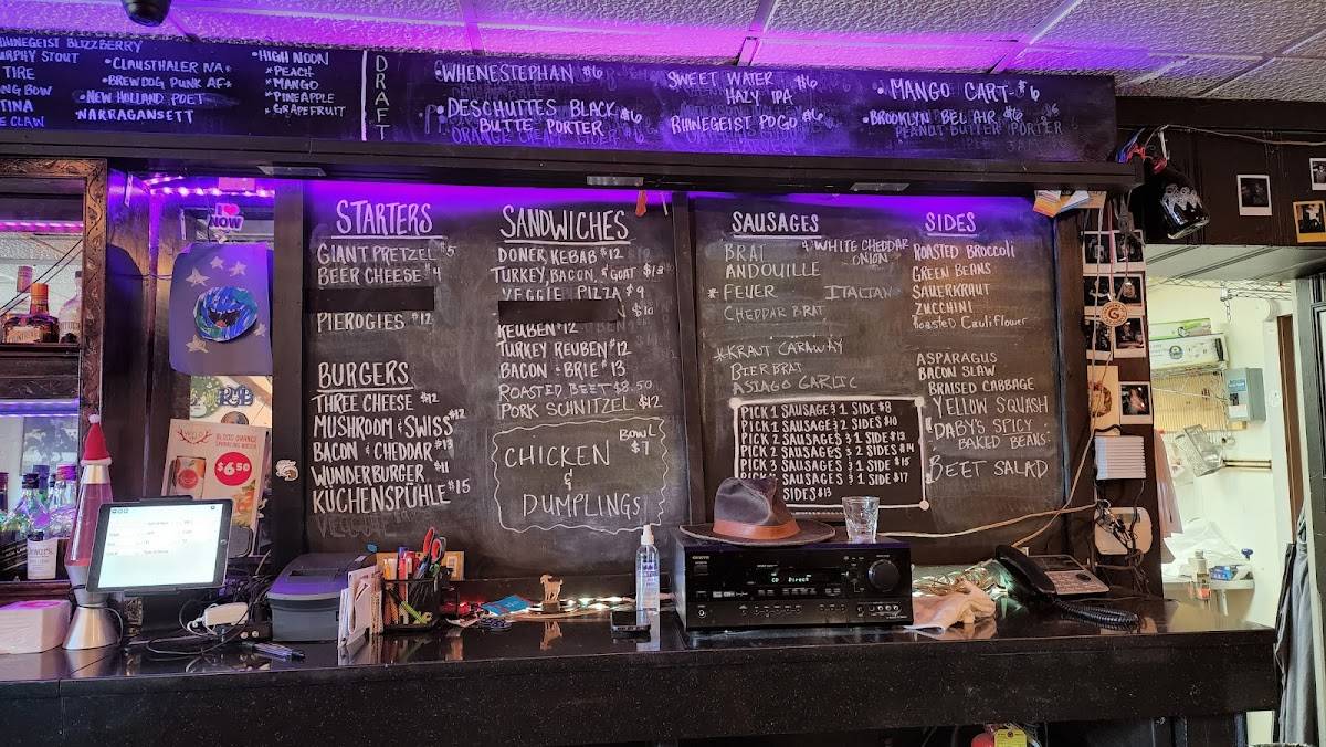 Menu at Wunderbar!, Covington