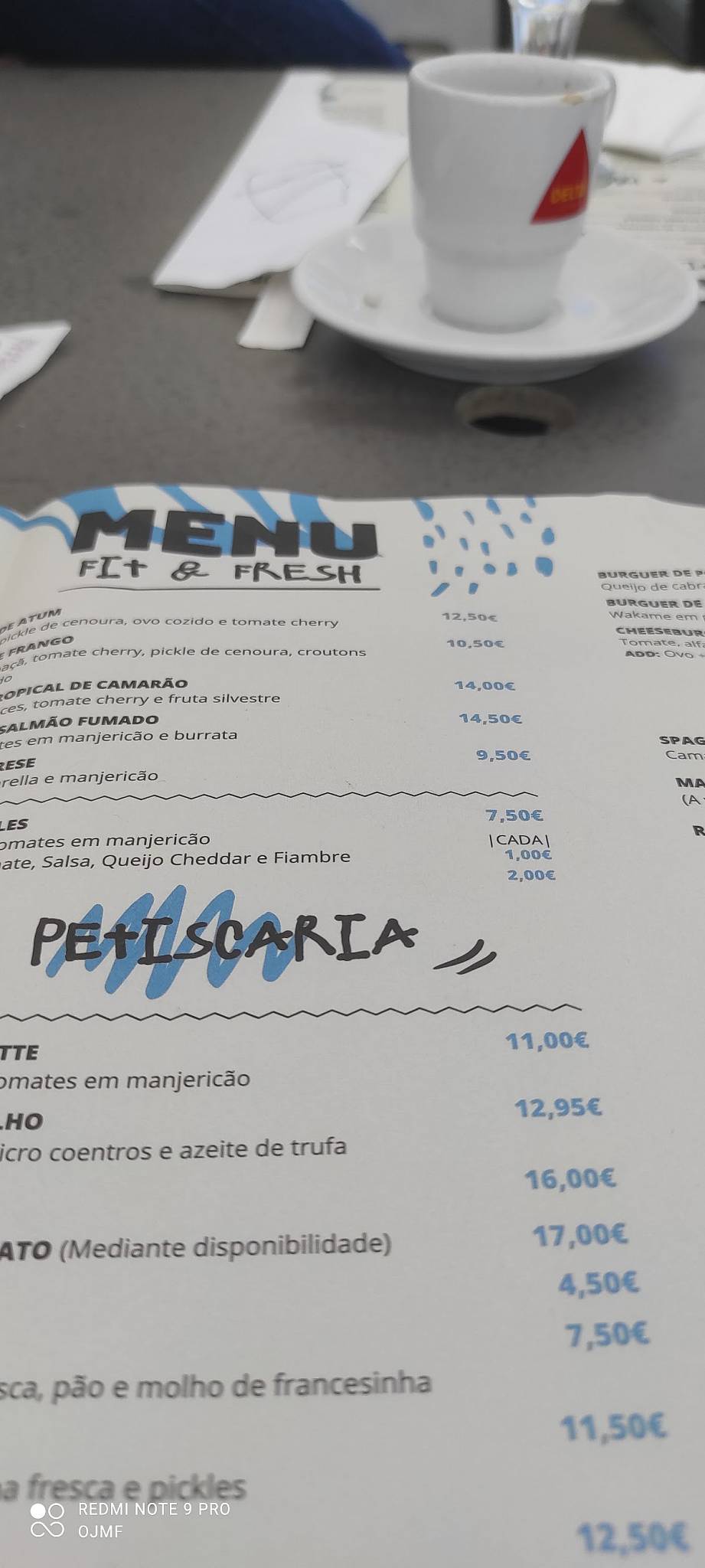 Menu em Xiringuito - Beach Club, Leça da Palmeira