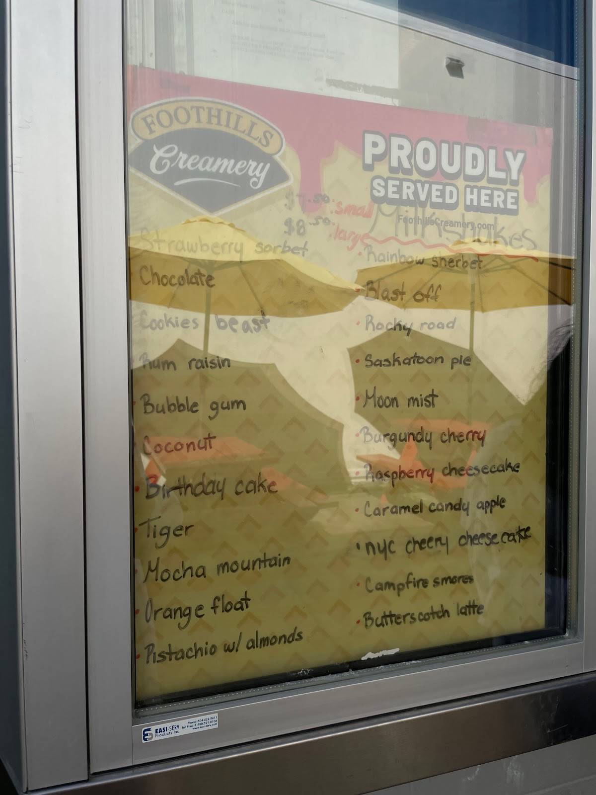 Menu at Yellow Submarine pizzeria, Wabamun