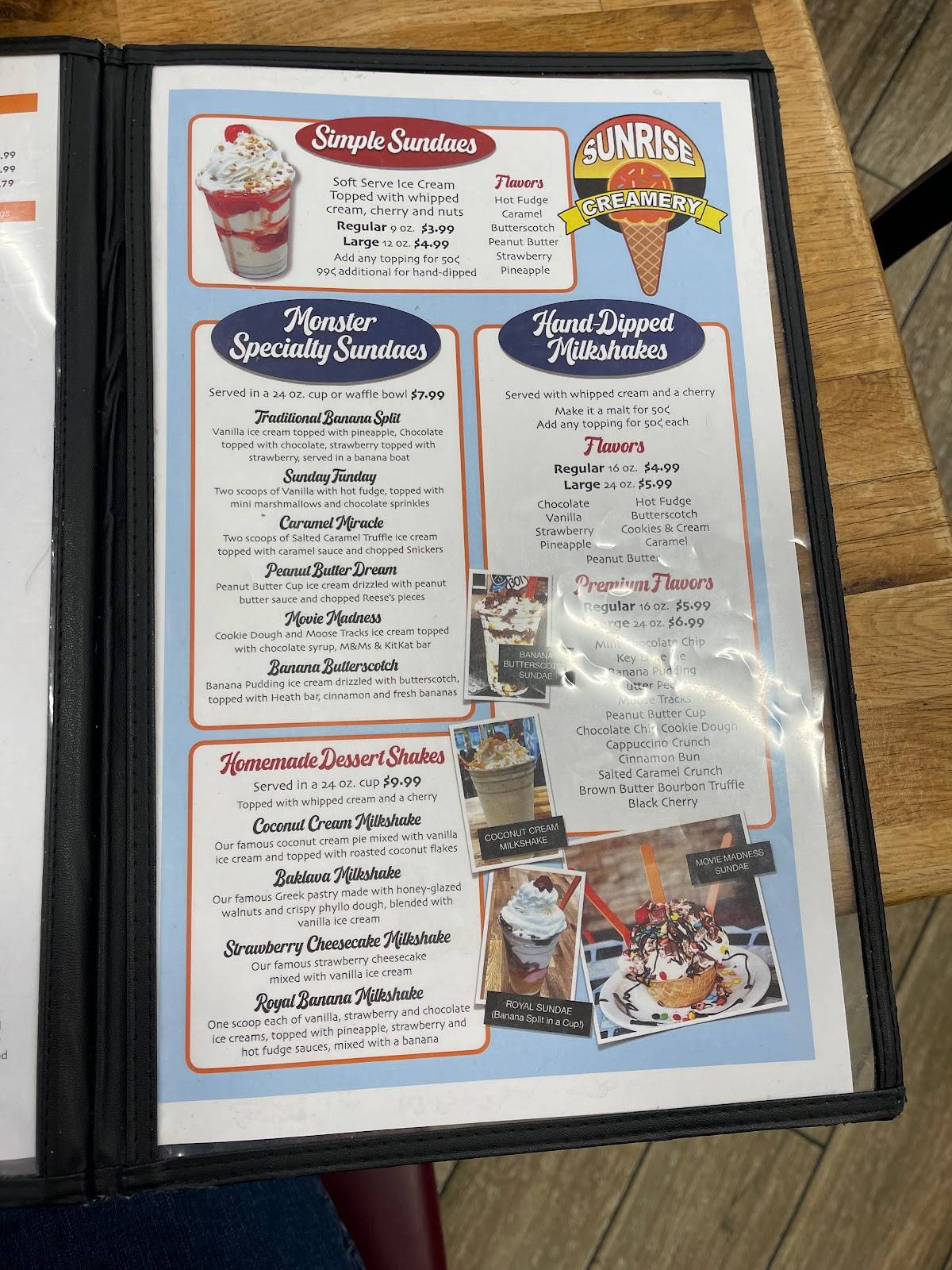 Menu at Sunrise Eatery restaurant, Zephyrhills, Gall Blvd