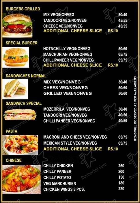Menu at Zeus, New Delhi, Shop 2