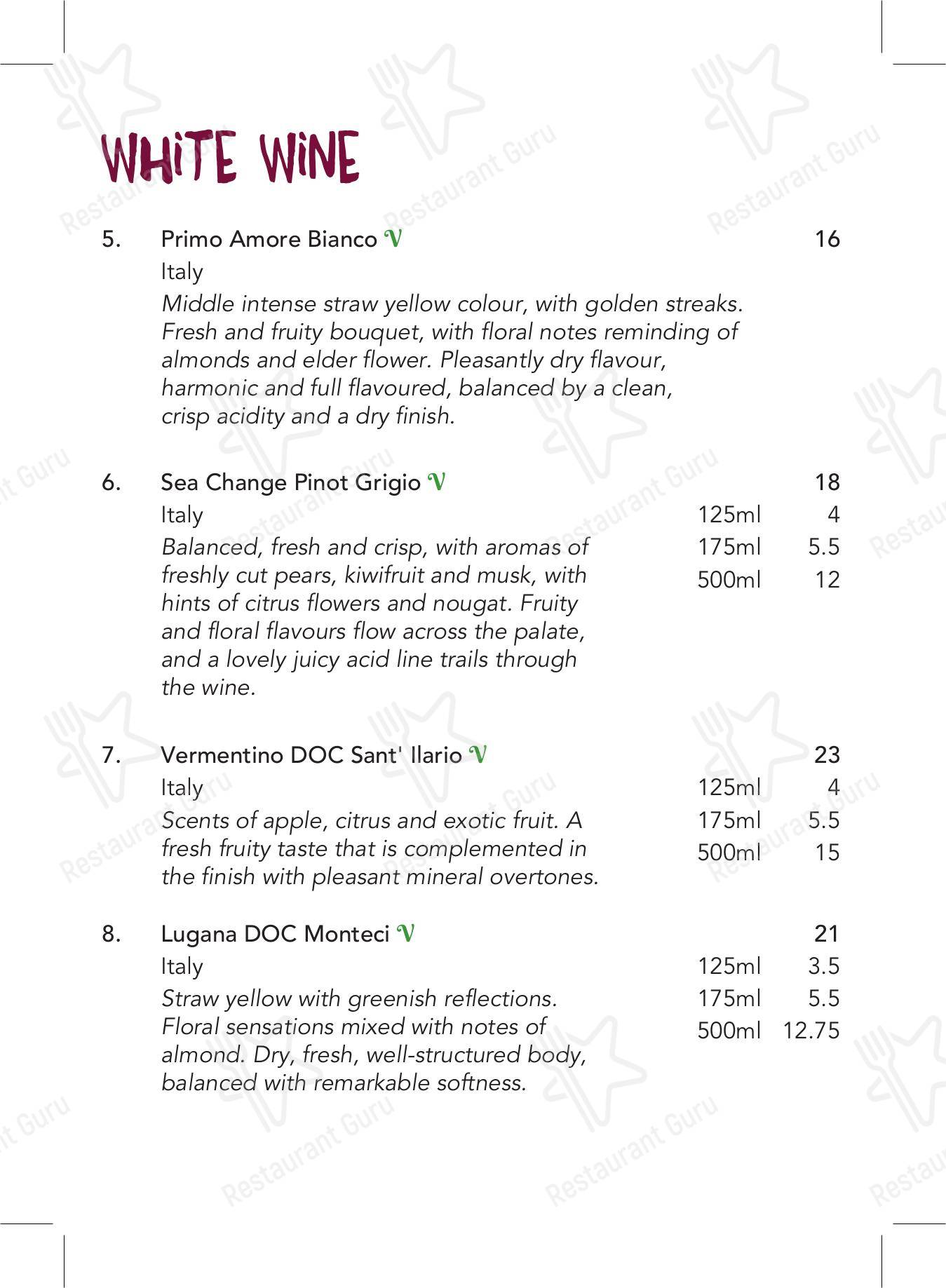 Menu at Pranzo Trattoria & Deli restaurant, Whitley Bay