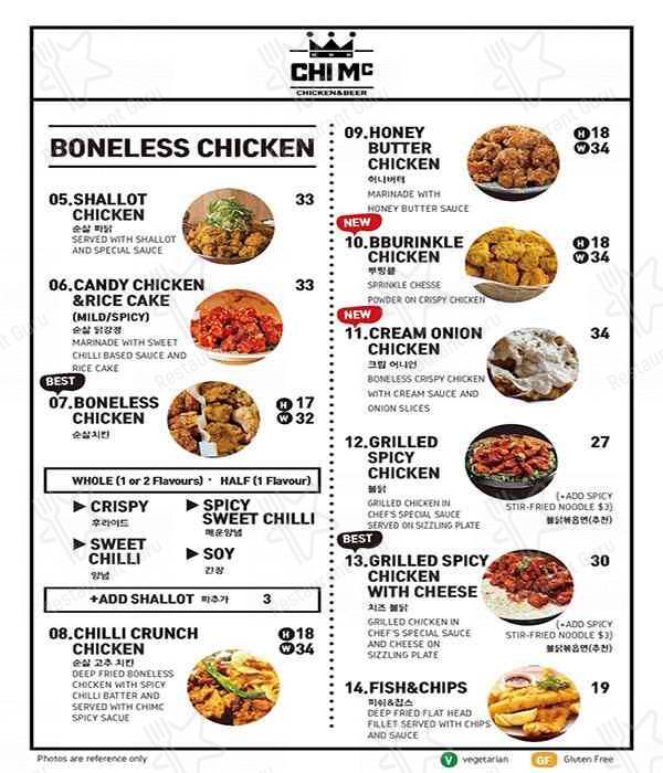 Menu at Chi Mc Korean Resturant restaurant, Brisbane City