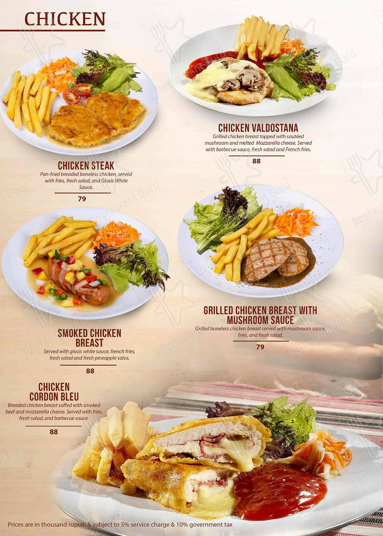 Menu at Glosis Restaurant, Bandung, Jl. Citarum No.12