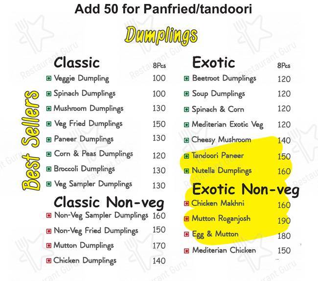Menu at DUMPLING HOOD, Gurugram, Hong Kong Bazaar