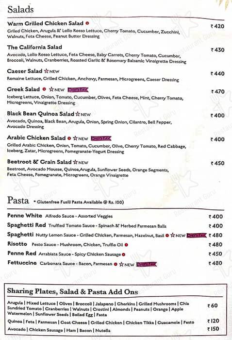 Menu at Poetry by Love and Cheesecake, Mumbai, Ground Floor