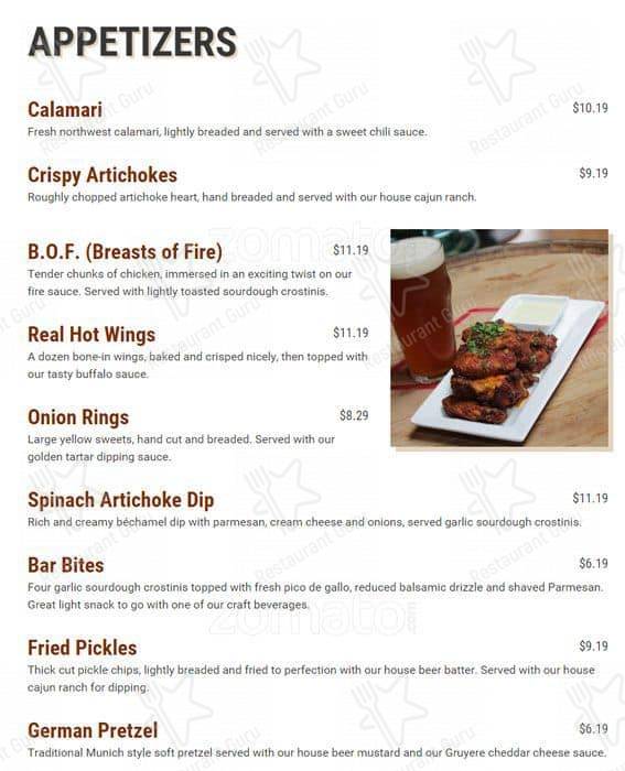 Menu at Powerhouse Restaurant & Brewery, Puyallup