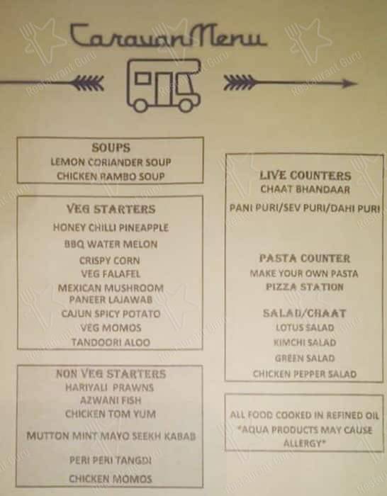 Menu at The Caravan Menu, Thane, Sun Magnetica