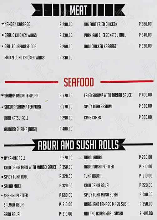 Menu at Wonder Bowl by Ramen Nagi restaurant, Taguig