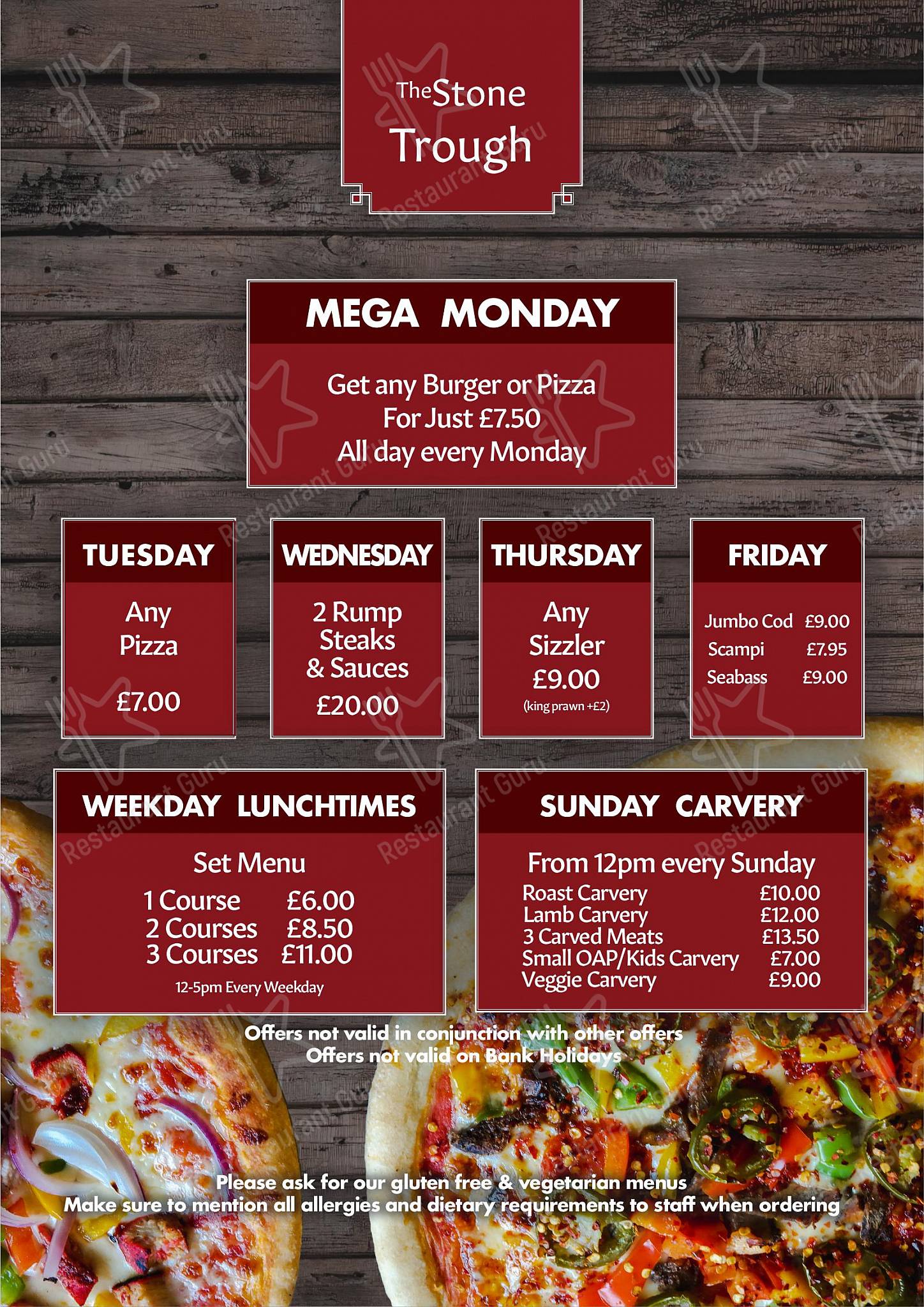 Menu at The Stone Trough pub & bar, Gateshead