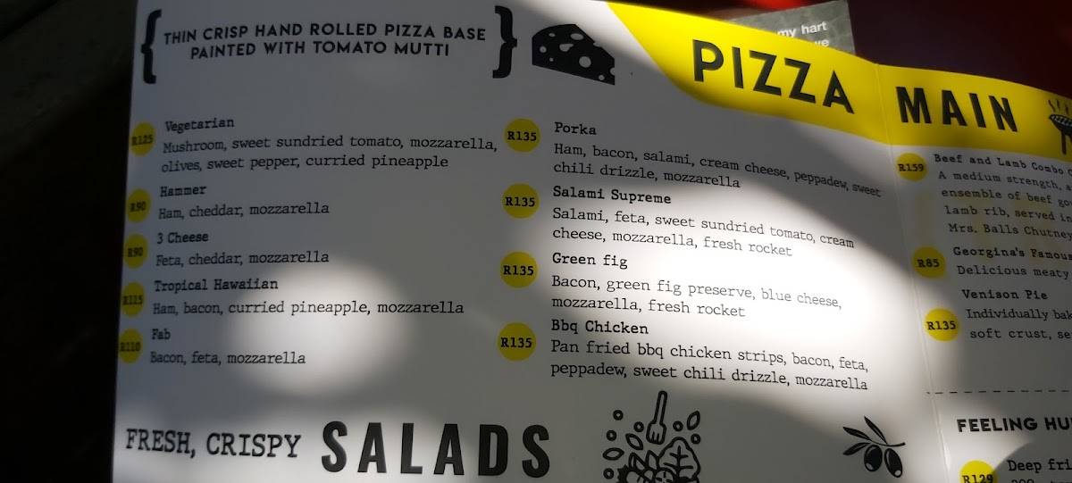 Menu at Padlangs Country Restaurant - Patensie, South Africa