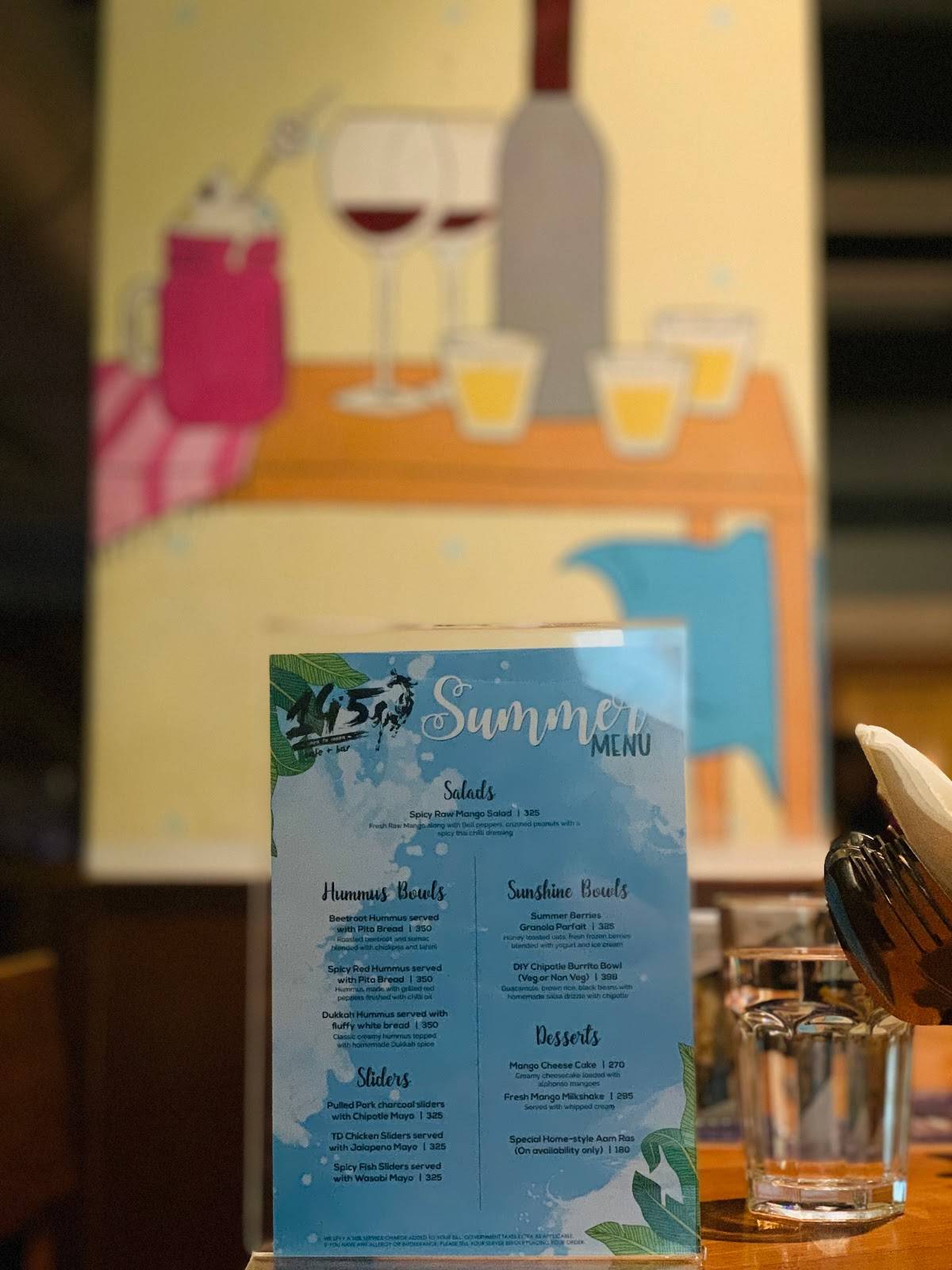 Menu at 145 Bandra, Mumbai