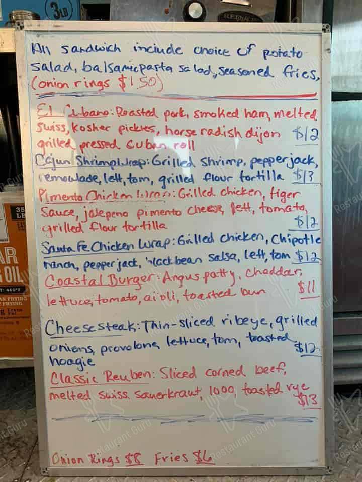 Menu at 2 Bros Coastal Cuisine, Wilmington