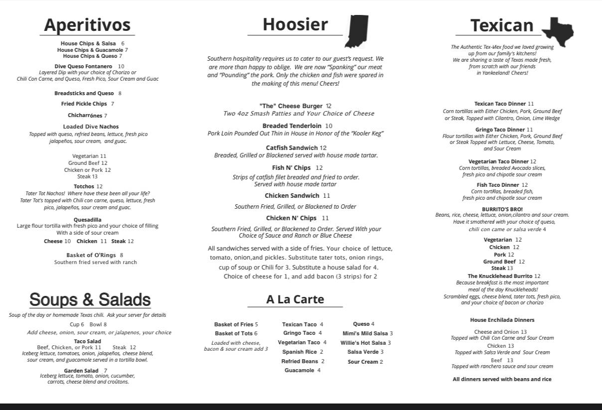 Menu at 6th Street Dive pub & bar, Lafayette