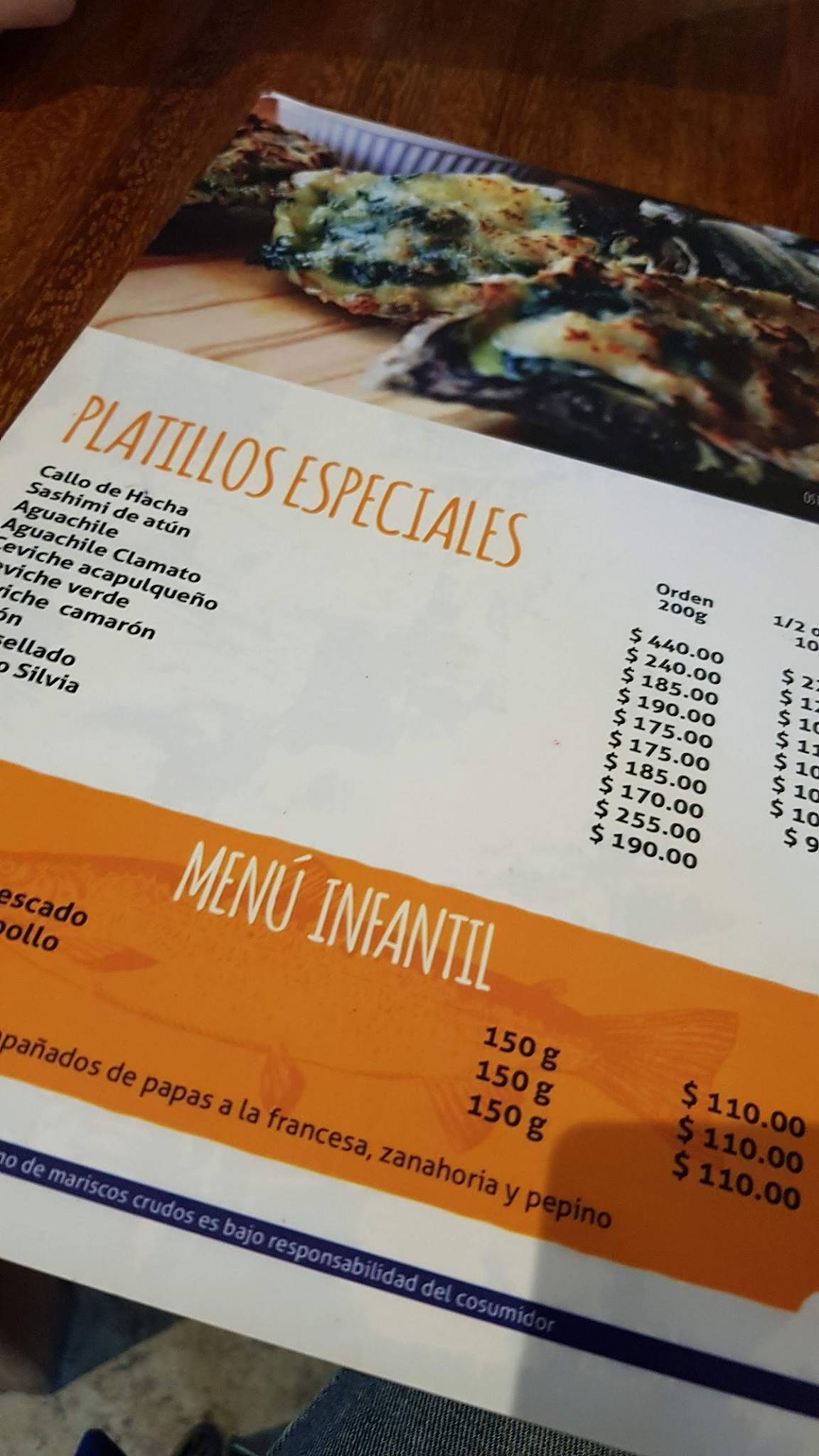 Carta del restaurante 8 Tostadas Gdl, Guadalajara