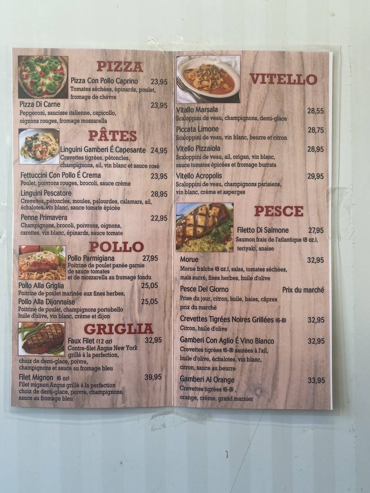 Menu at ACROPOLIS PIZZA - Resto Grec / Italien pizzeria, Montréal, Av ...