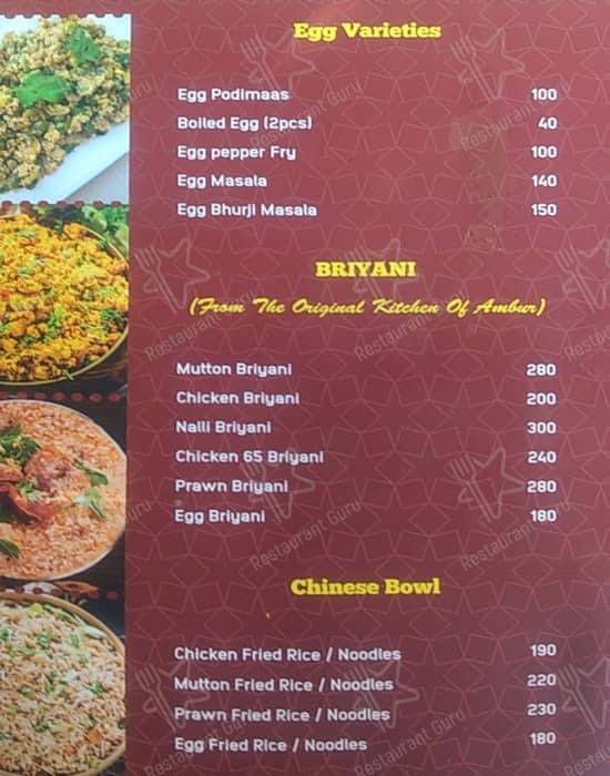 Menu at Ambur Star Briyani, Chennai, Building 1