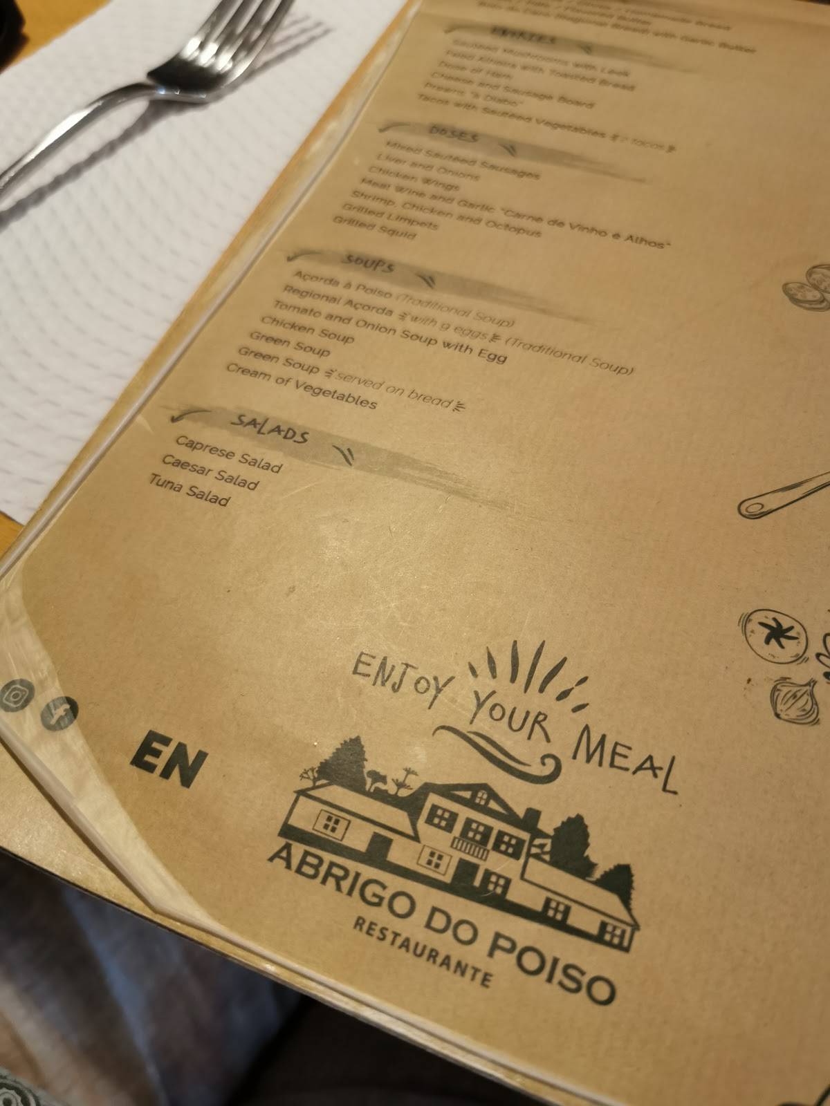 Menu at Abrigo do Poiso Restaurant, Camacha, ER103
