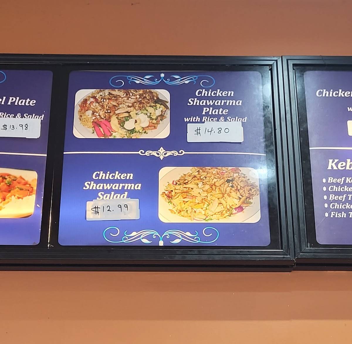 Menu at Afghan Kebab & Shawarma restaurant, Pickering, 734 Kingston Rd