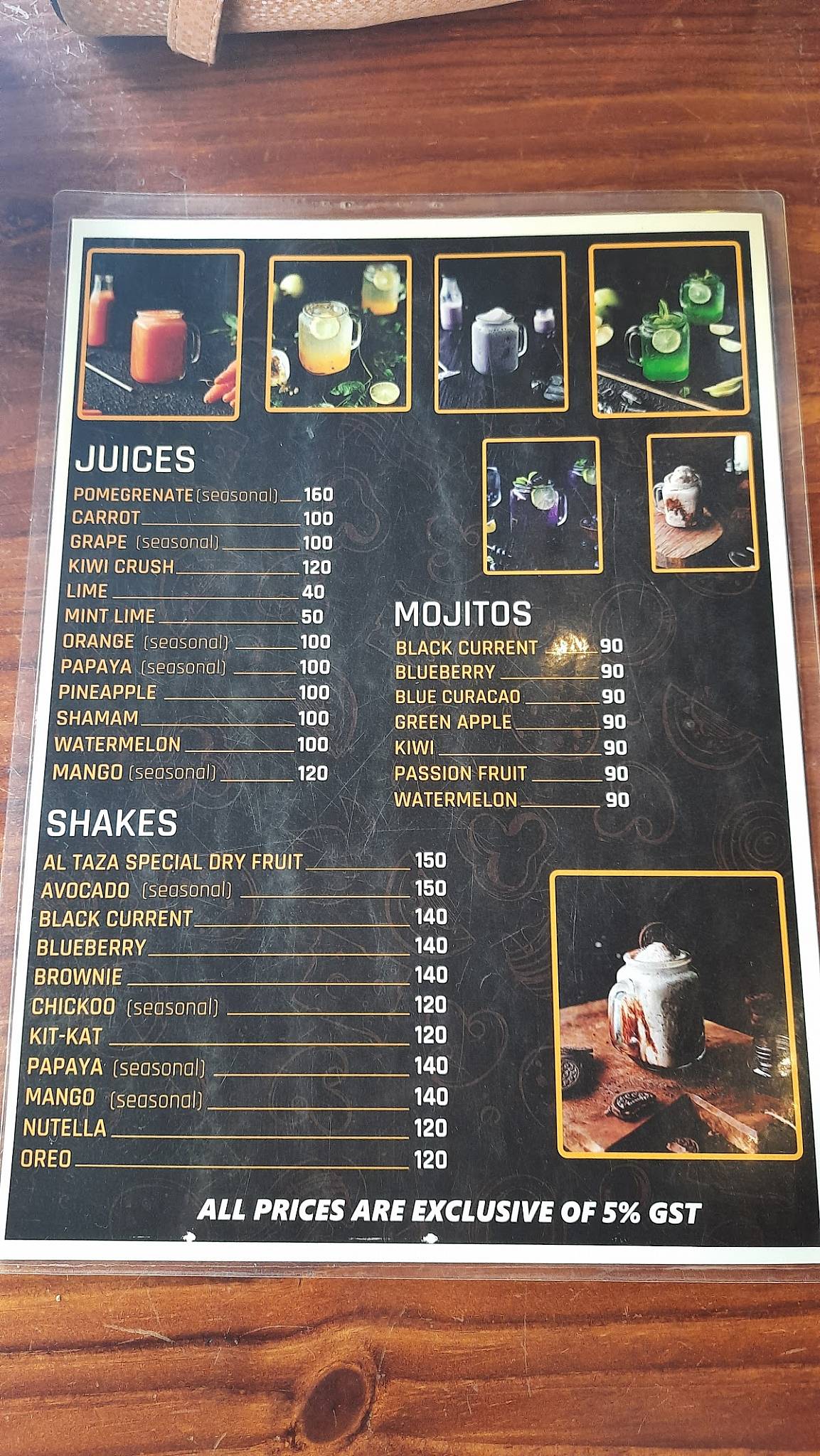 Menu at Al Taza - Kozhikode, Kozhikode