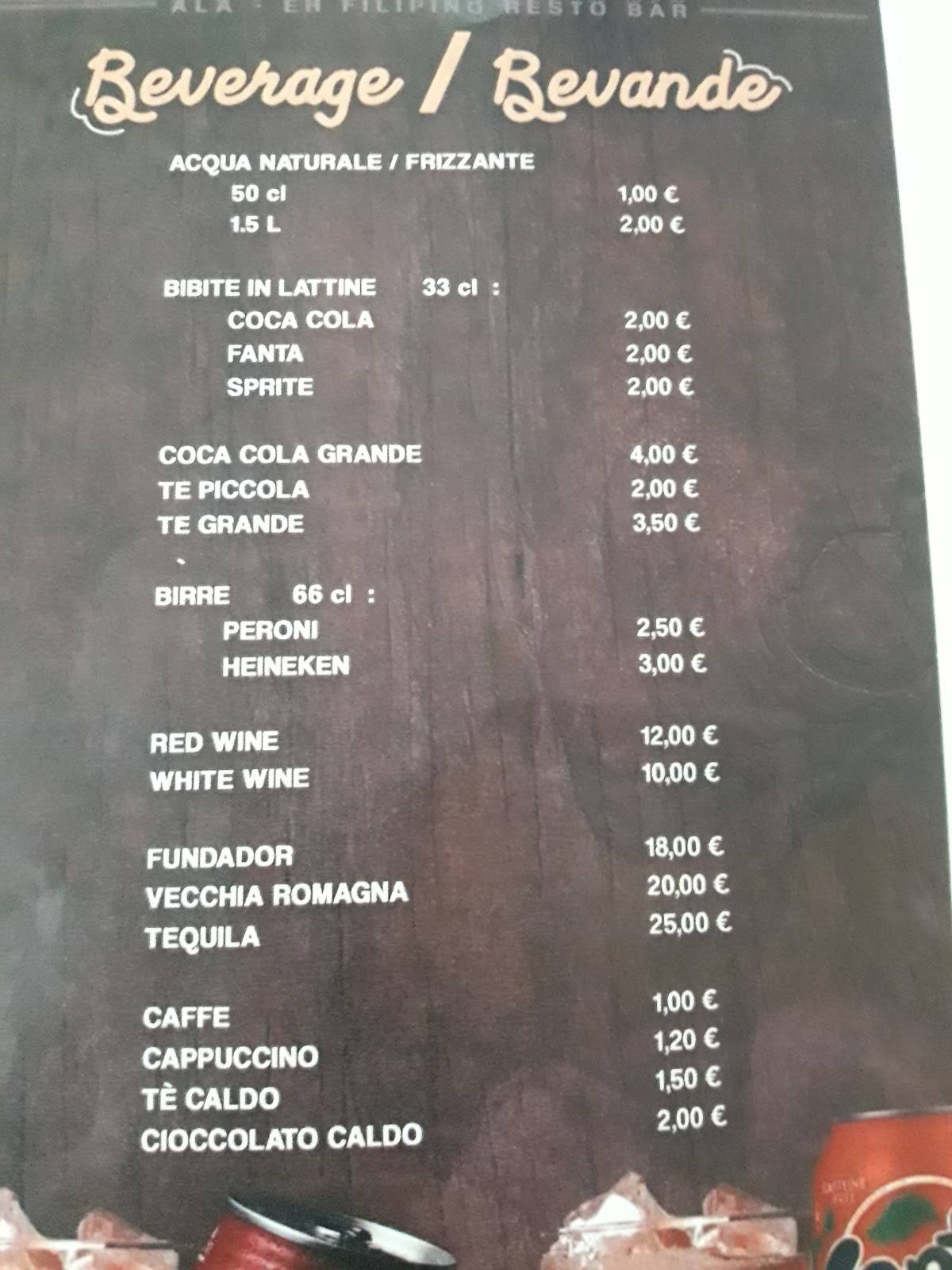 Speisekarte von Ala-eh filipino resto-bar, ROM