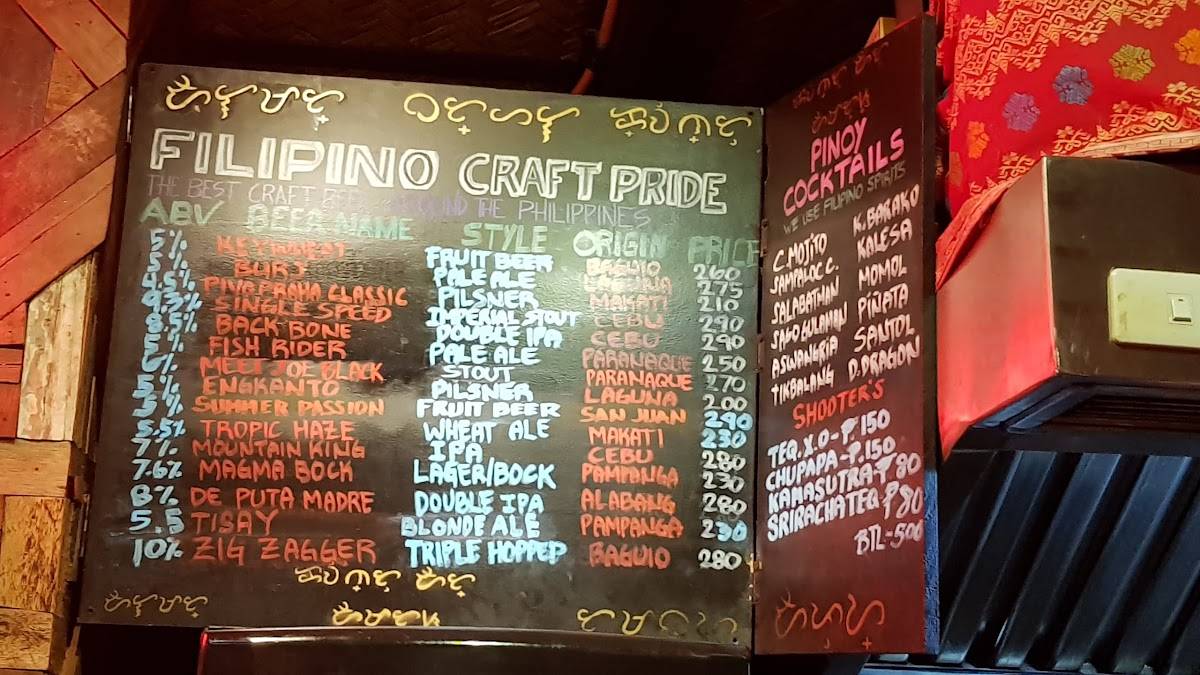 Menu at Alamat Filipino Cuisine pub & bar, Makati