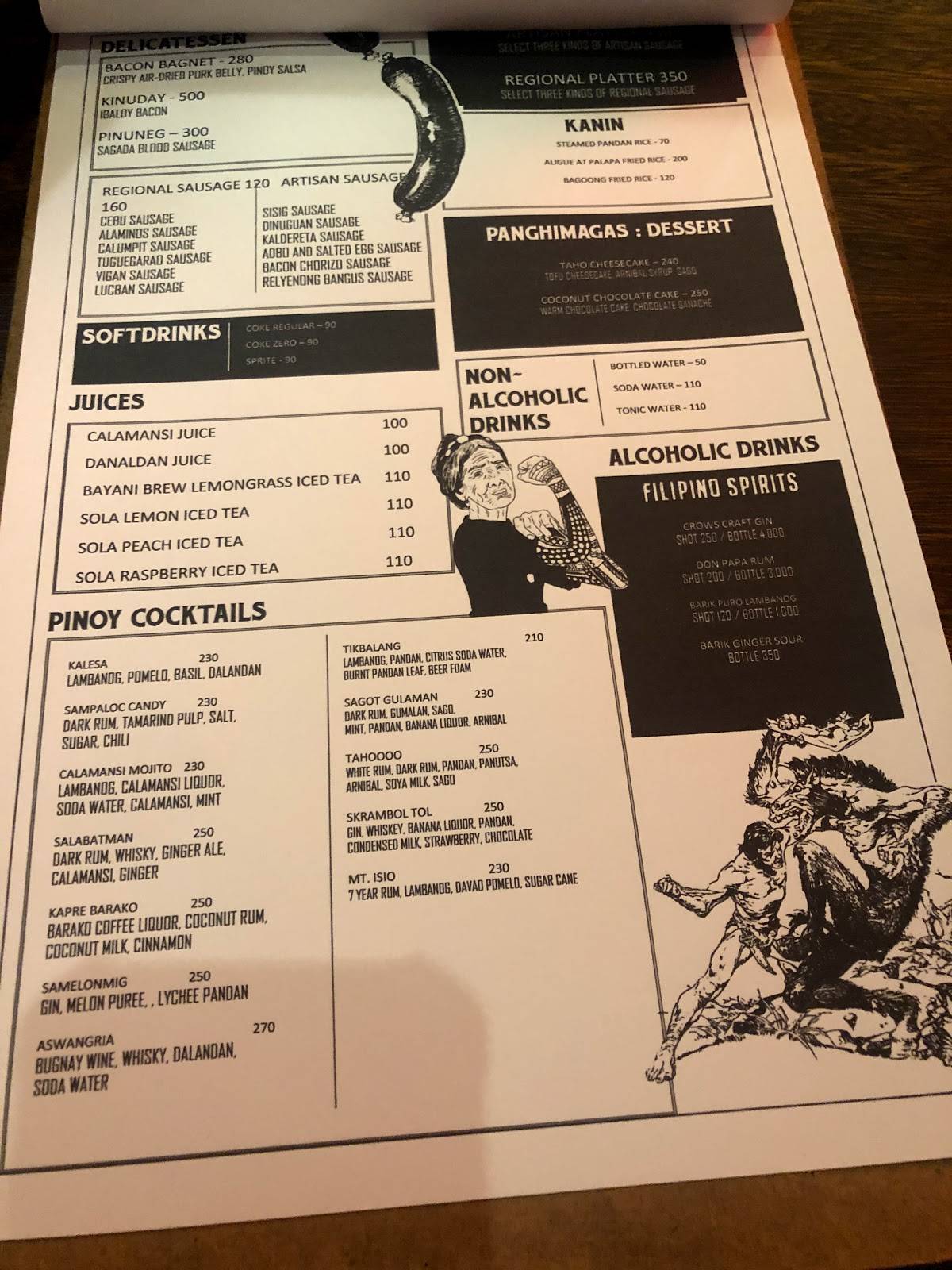 Menu at Alamat Filipino Cuisine pub & bar, Makati